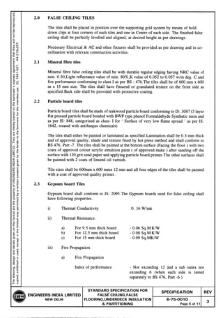 EIL Specification for False Ceiling - 6-75-0010 Rev 3 | PDF