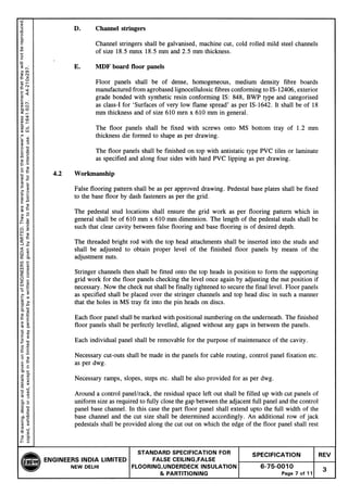 EIL Specification for False Ceiling - 6-75-0010 Rev 3 | PDF
