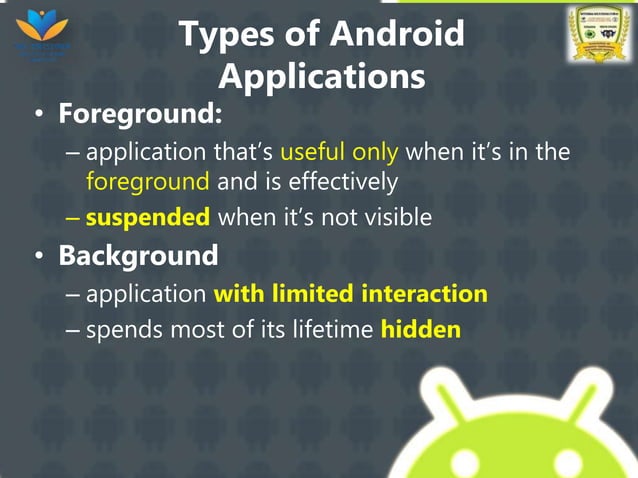 Developing for Android-Types of Android Application | PPTX