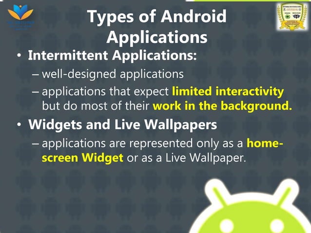 Developing for Android-Types of Android Application | PPTX