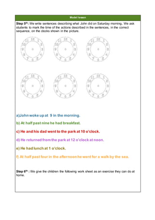 telling the time (o'clock & half past). | DOCX