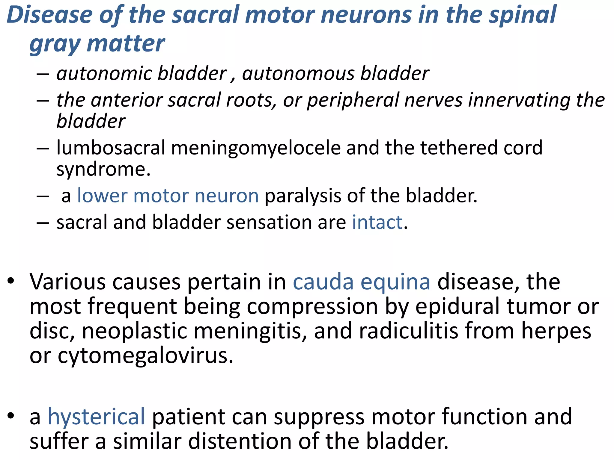 Bladder disorders(neurogenic) | PPTX