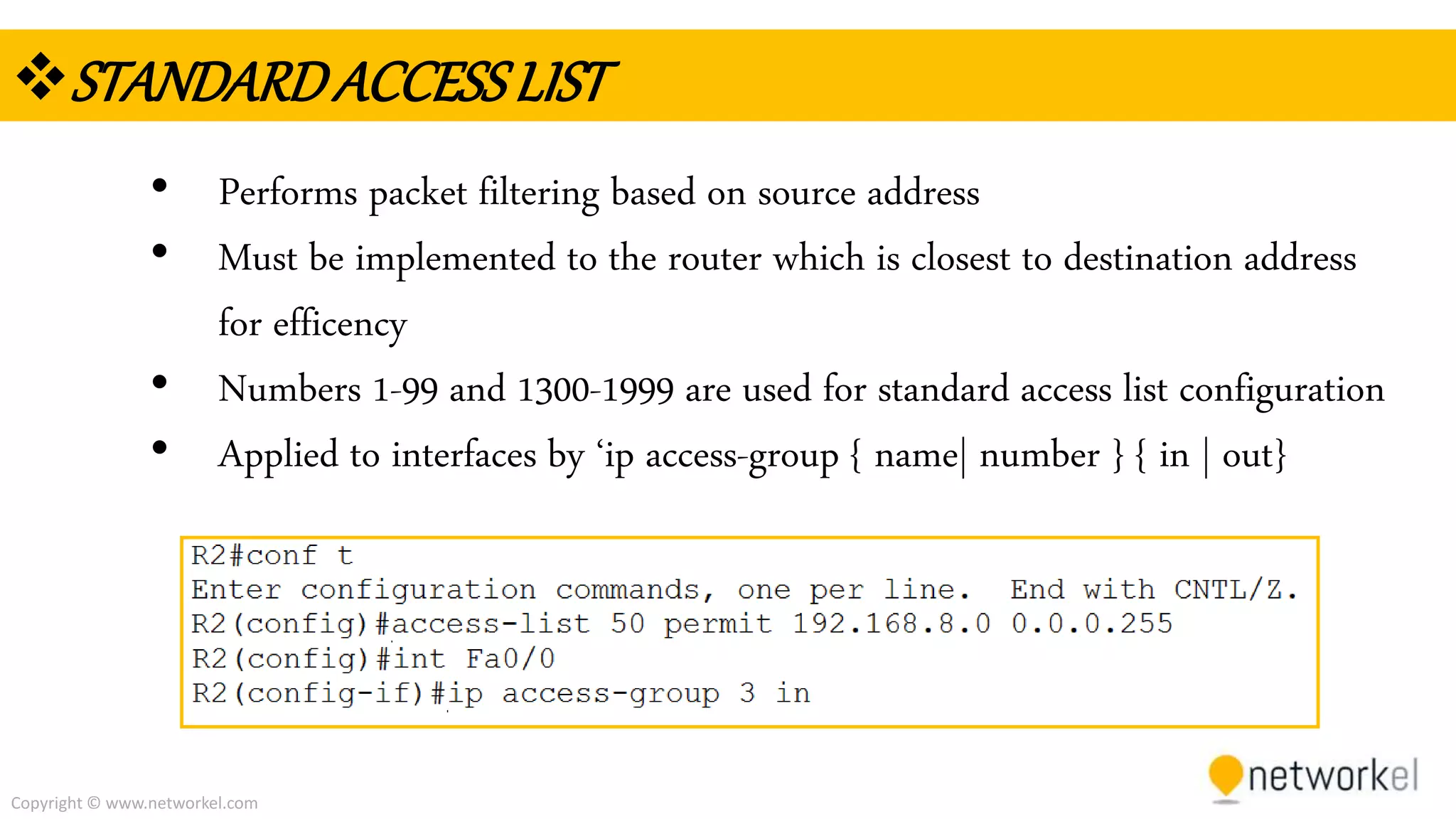 CCNA Access Control Lists | PPT