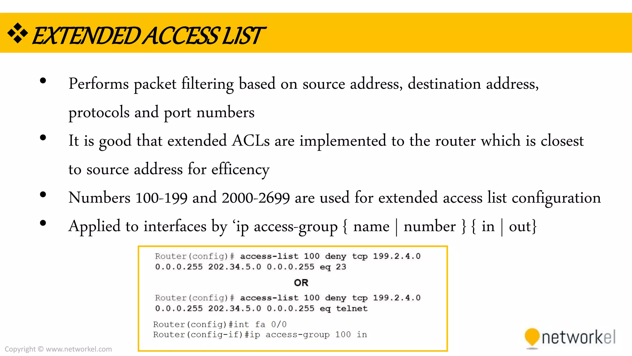 CCNA Access Control Lists | PPT