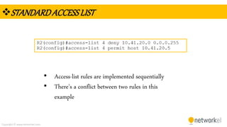 CCNA Access Control Lists | PPTX | Computer Networking | Computing