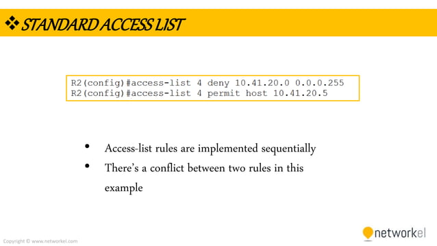 CCNA Access Control Lists | PPT