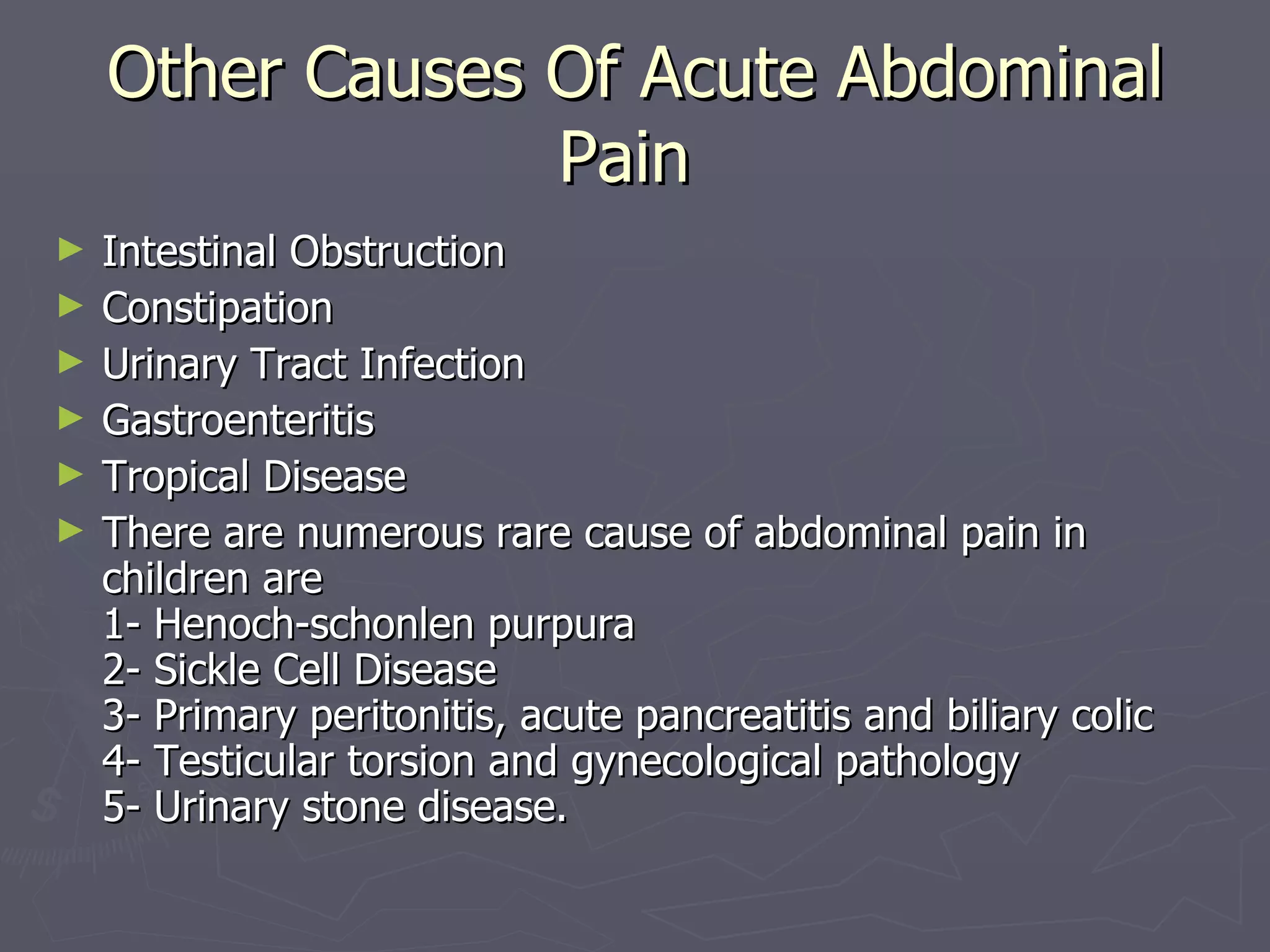 Acute abdominal pain | PPT