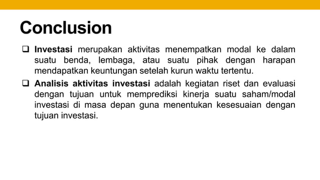 6 analisis aktivitas investasi | PPTX