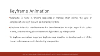 6-Animation in Game (Game Development - UMT Spring 2017/2018) | PPT
