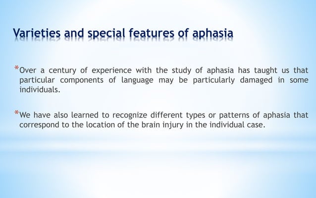 Aphasia | PPTX | Brain and Nervous System Disorders | Diseases and ...
