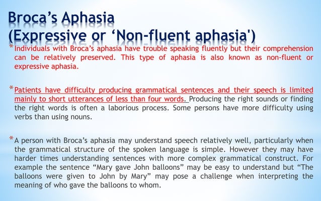 Aphasia | PPTX | Brain and Nervous System Disorders | Diseases and ...