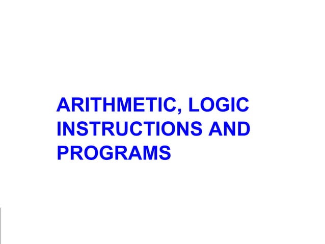 6 arithmetic logic inst and prog | PPT