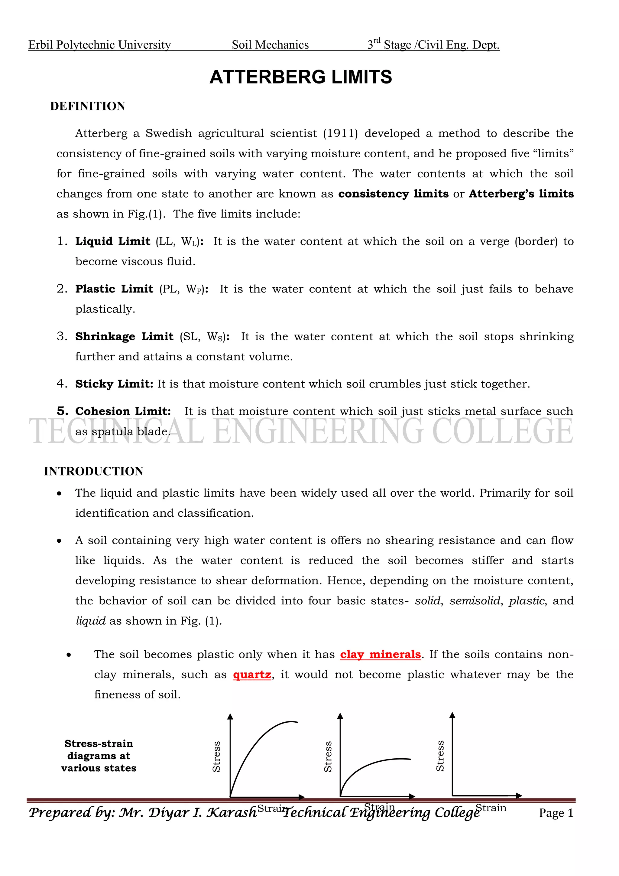 Atterberg Limits Test Pdf