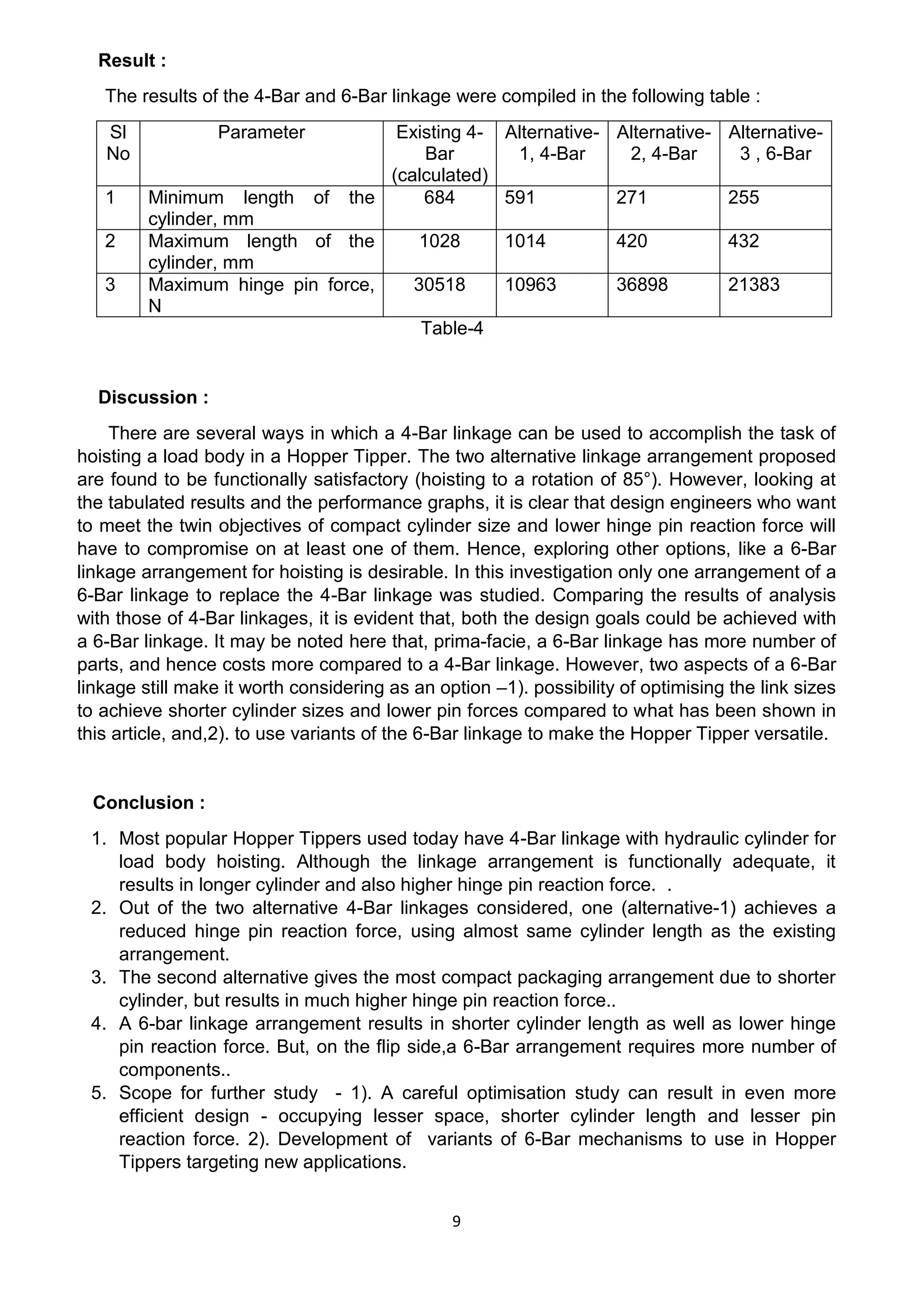 6 bar linkage mechanism for hopper tipper hoisting | PDF