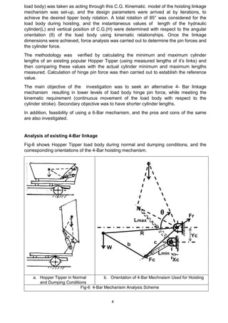 6 bar linkage mechanism for hopper tipper hoisting | PDF