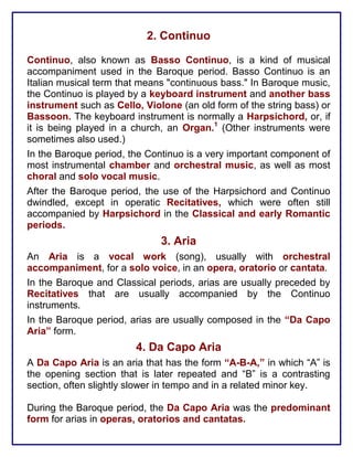 Baroque Musical Terms | PDF