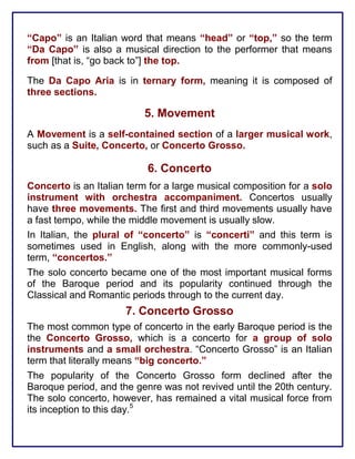 Baroque Musical Terms | PDF