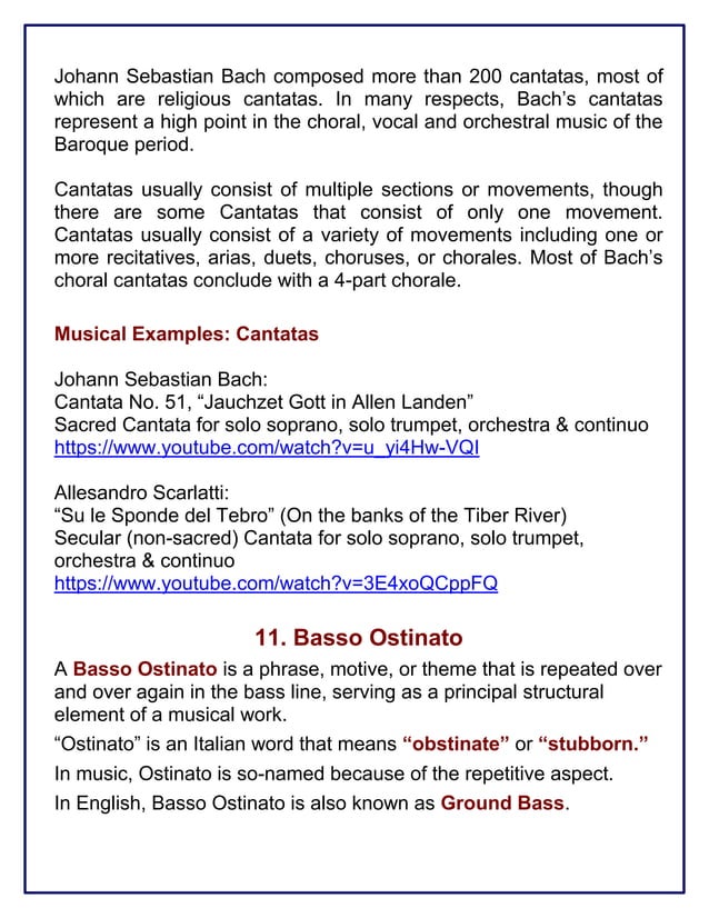 Baroque Musical Terms | PDF
