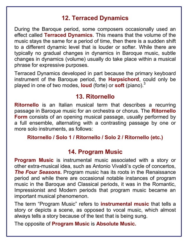 Baroque Musical Terms | PDF