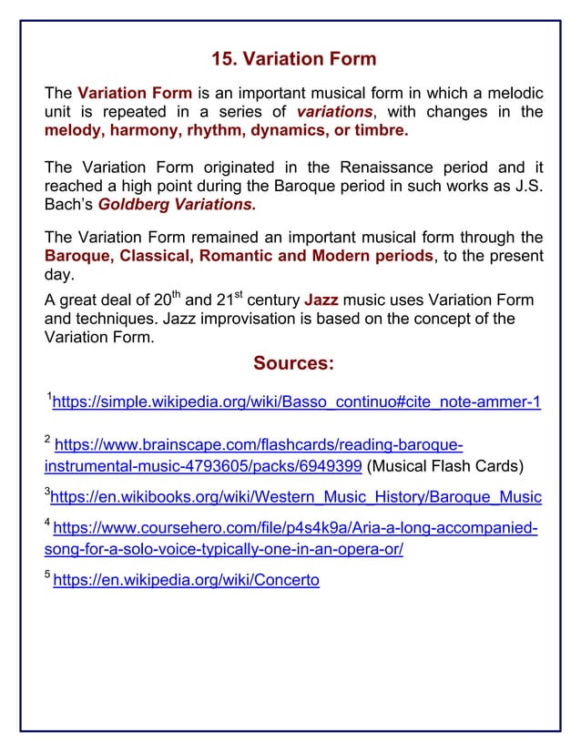 Baroque Musical Terms | PDF