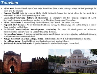 Bidar District Profile | PPTX