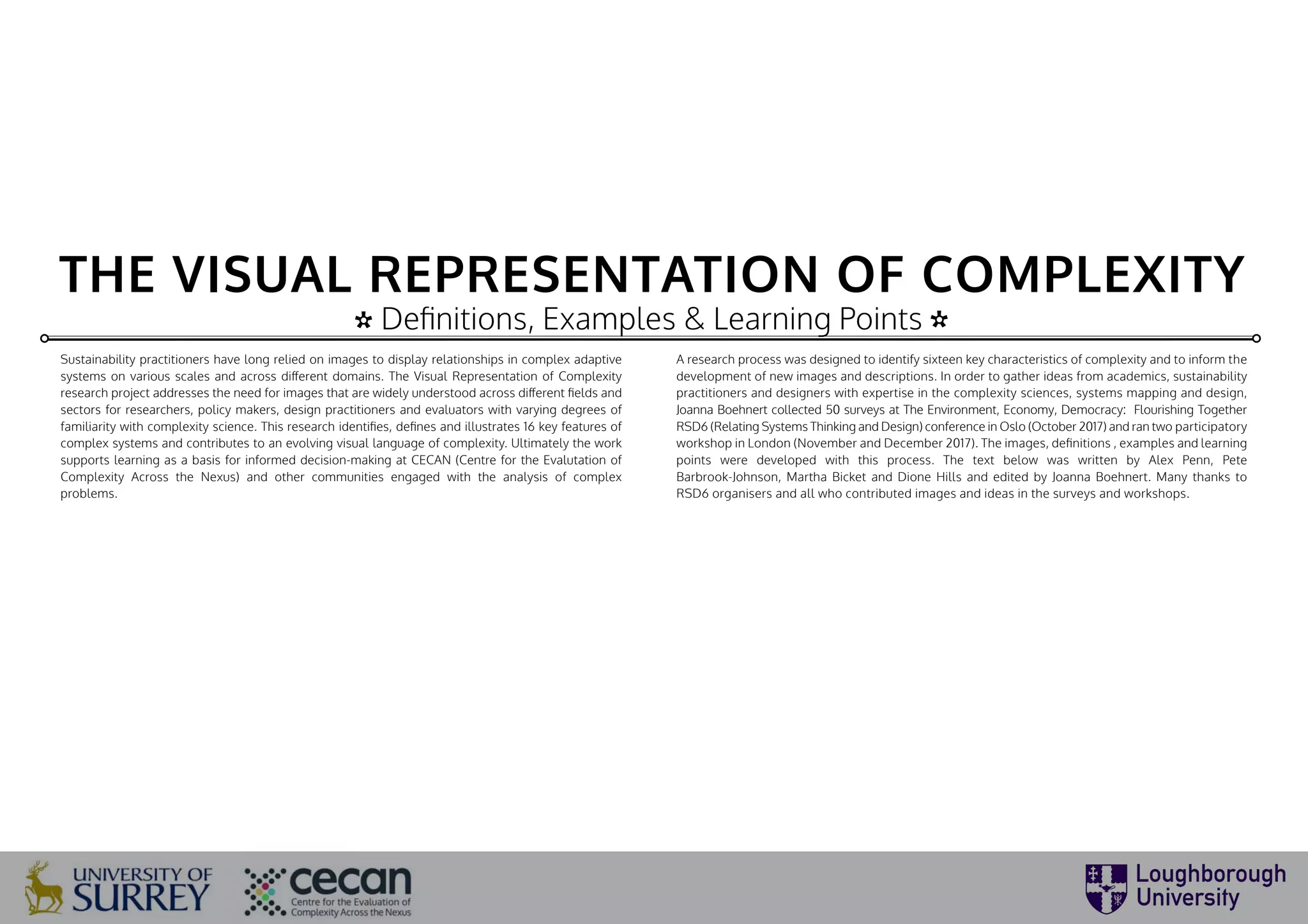 The Visual Representation of Complexity: Sixteen Key Characteristics of ...