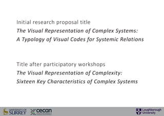The Visual Representation of Complexity: Sixteen Key Characteristics of ...