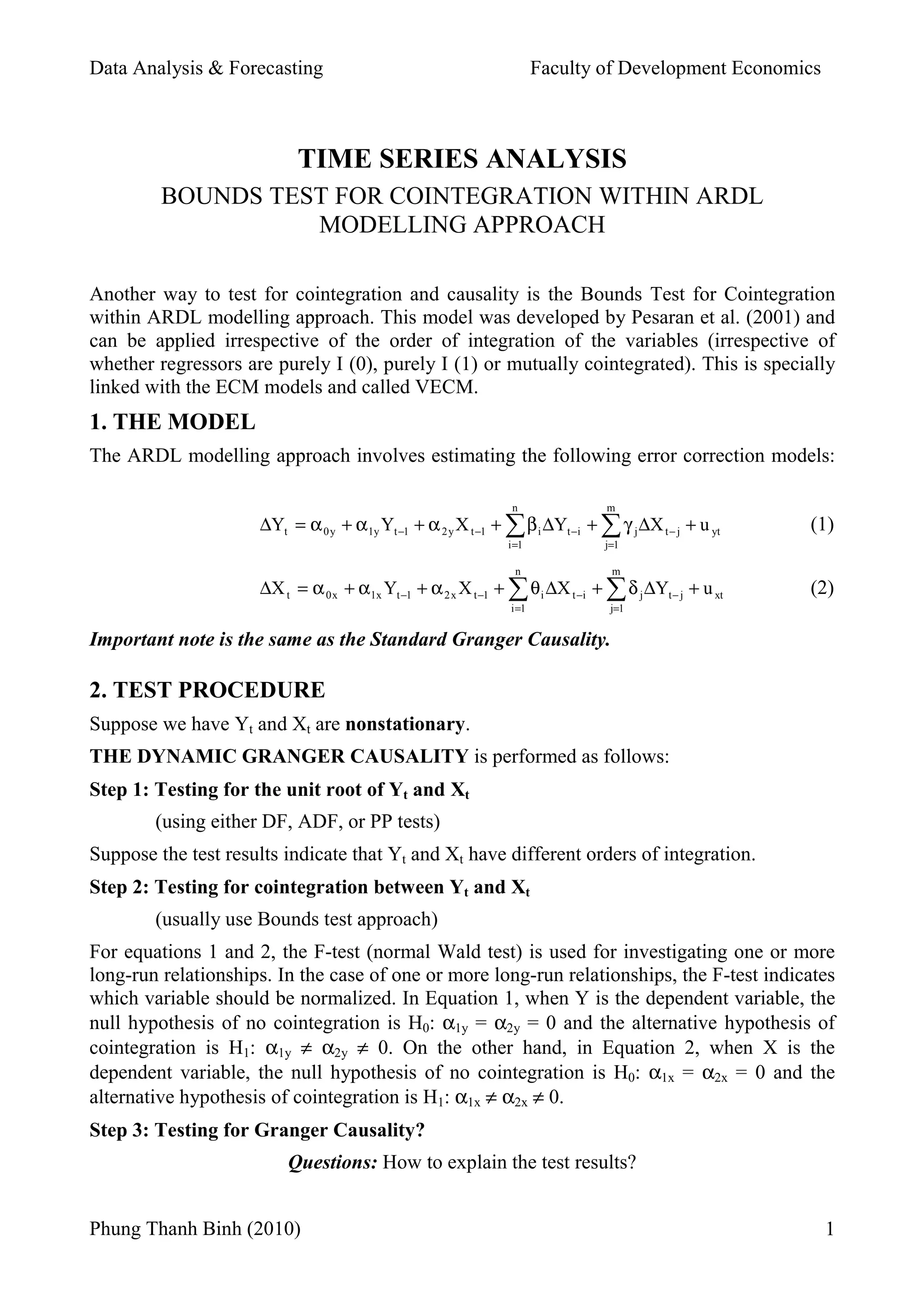 6. bounds test for cointegration within ardl or vecm | PDF
