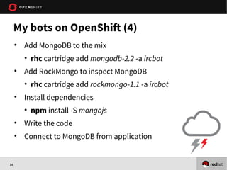 Building Social IRC Bots with Node.js and MongoDB | PPT