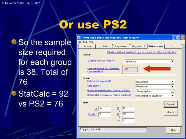 6. Calculate samplesize for cohort studies | PPT