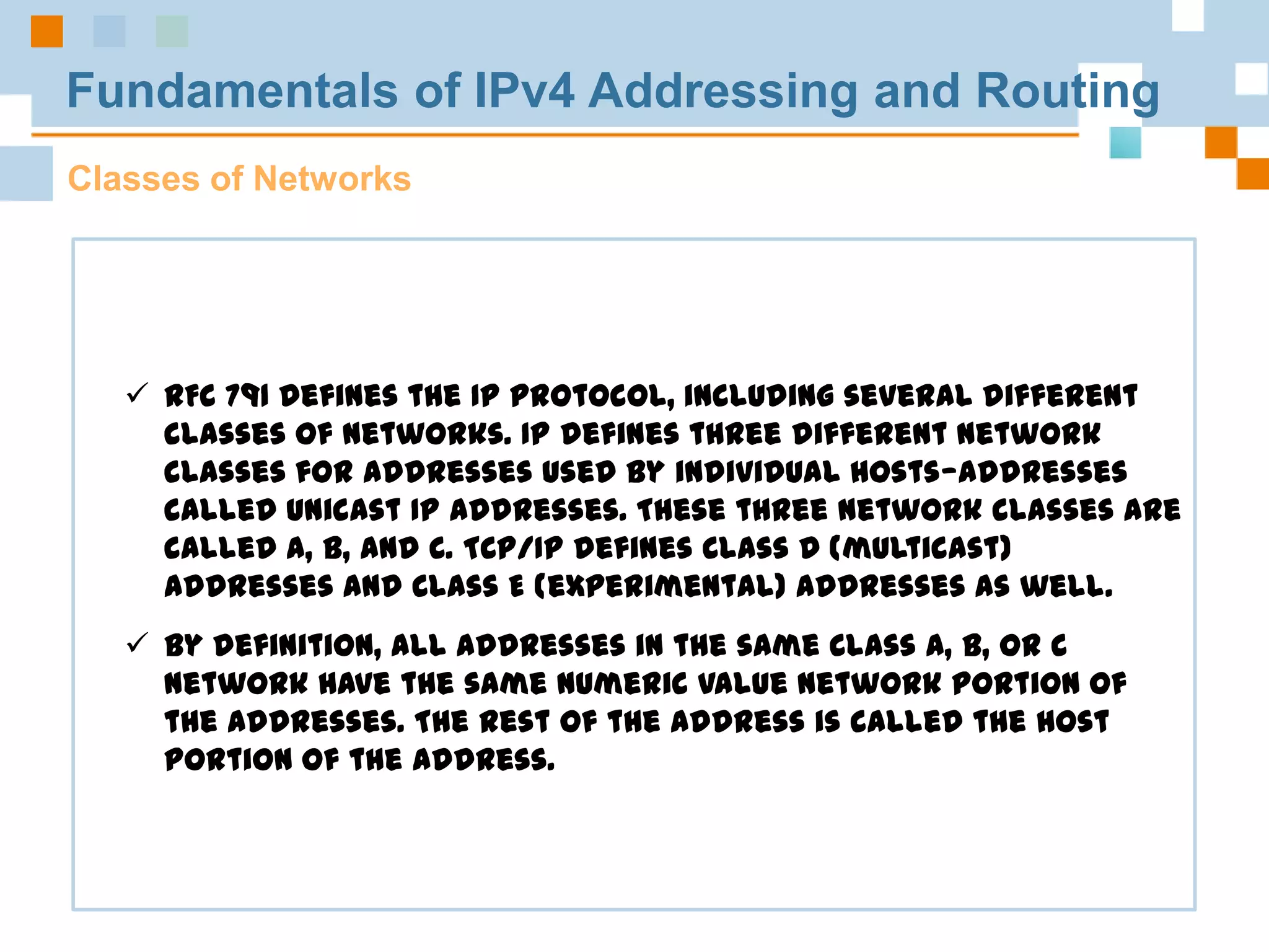 6 ccna (fundamentals of i pv4 addressing and routing) | PPT