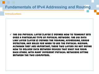 6 ccna (fundamentals of i pv4 addressing and routing) | PPTX
