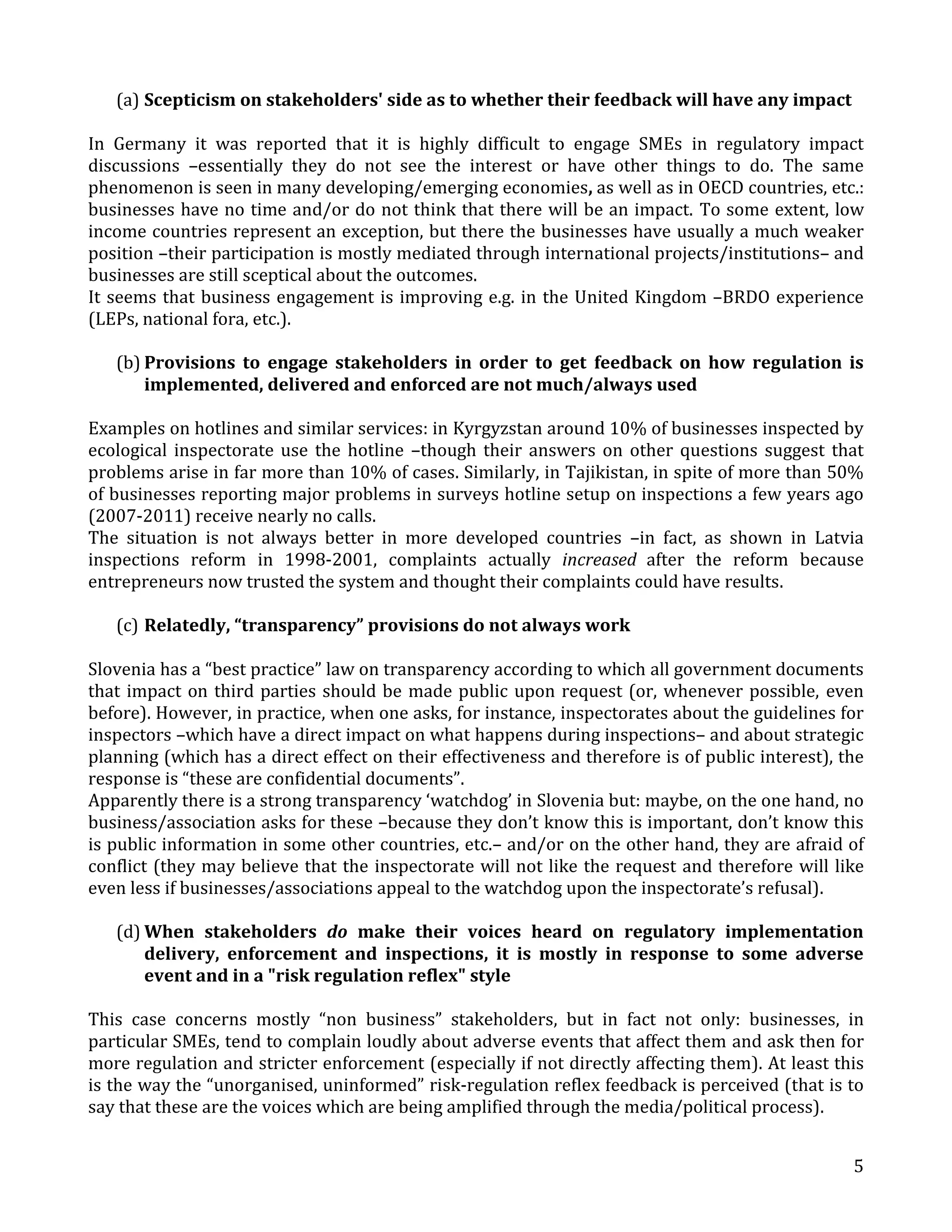 Specific challenges of stakeholder engagement seen from the experience ...