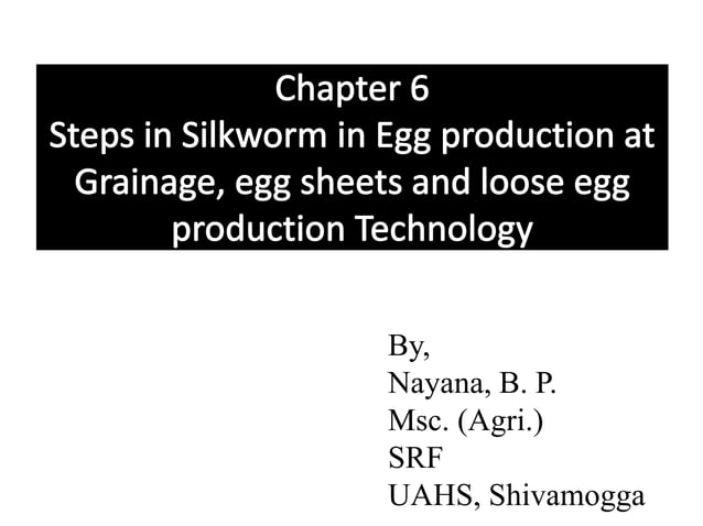 6 chapter steps in silkworm egg production at grainage, egg sheets and ...