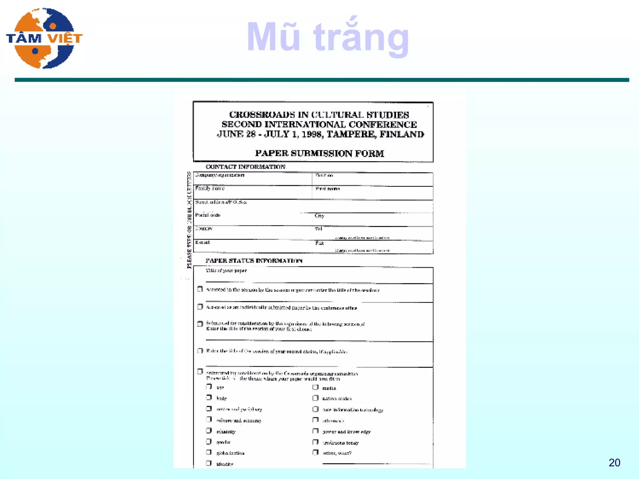 6 Chiec Mu Tu Duy | PPT