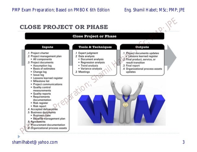 PMP Chapter 6 of 6 closing process group (1- Process) (Based on PMBO…