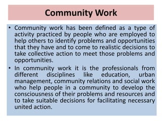 Community Work, Development and Community Action | PPTX | Business and ...