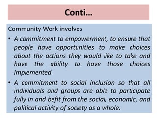 Community Work, Development and Community Action | PPTX
