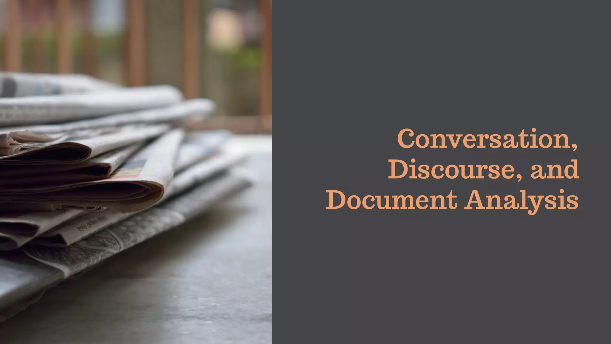 Conversation Discourse and Document Analysis | PDF