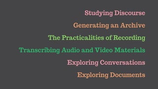 Conversation Discourse and Document Analysis | PDF