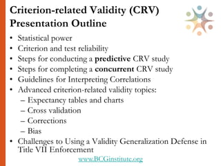 Criterion Related Validity