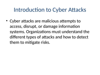 Cyber Attacks - understand the different types of attacks | PPTX