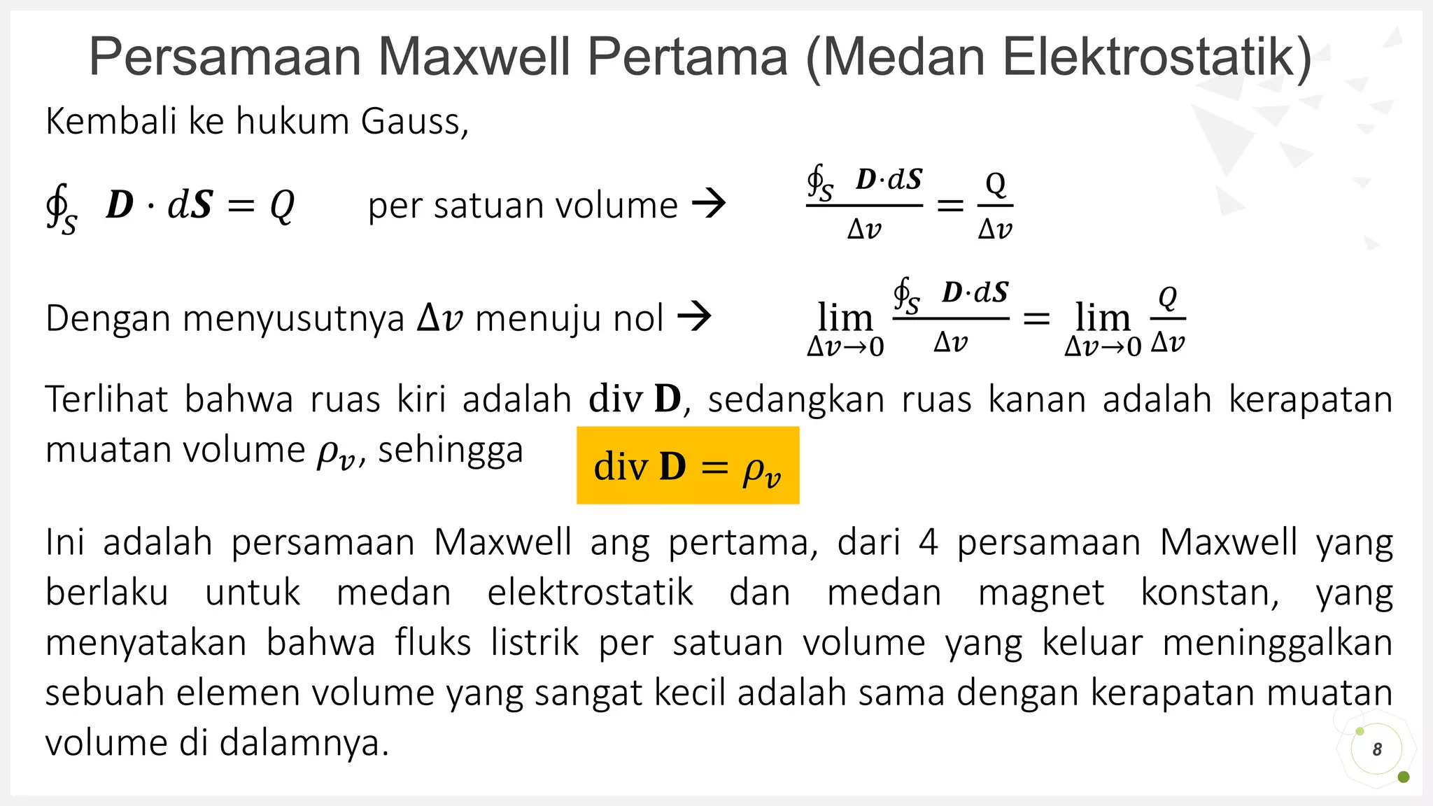 6 - Divergensi, Persamaan Maxwell.pptx