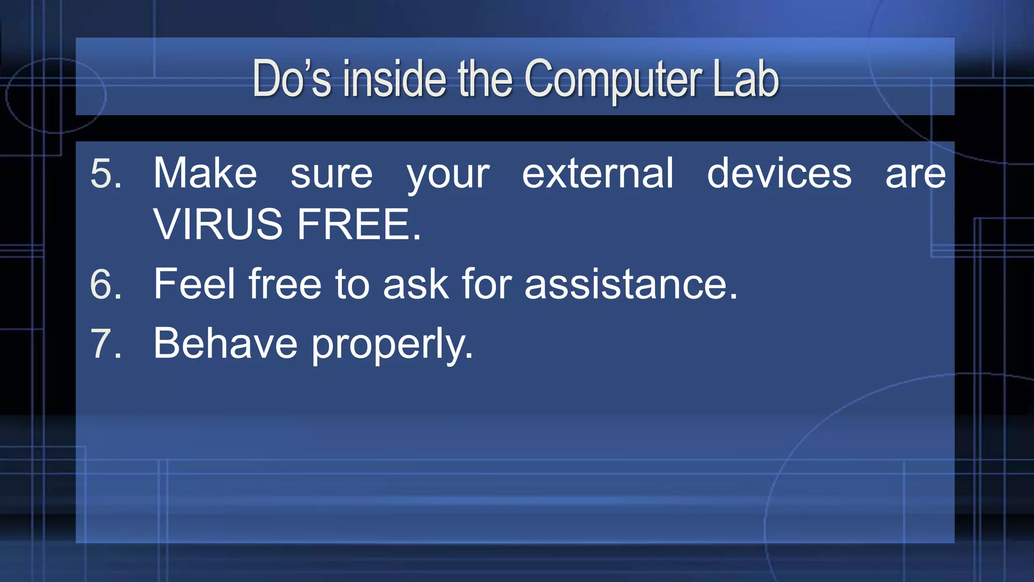 Do's & Don'ts Inside a Computer Lab | PPTX