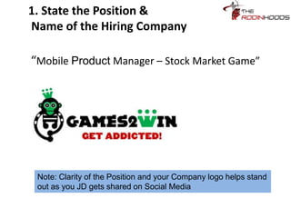 6 Easy Steps to writing that perfect Job Description (JD) | PPTX