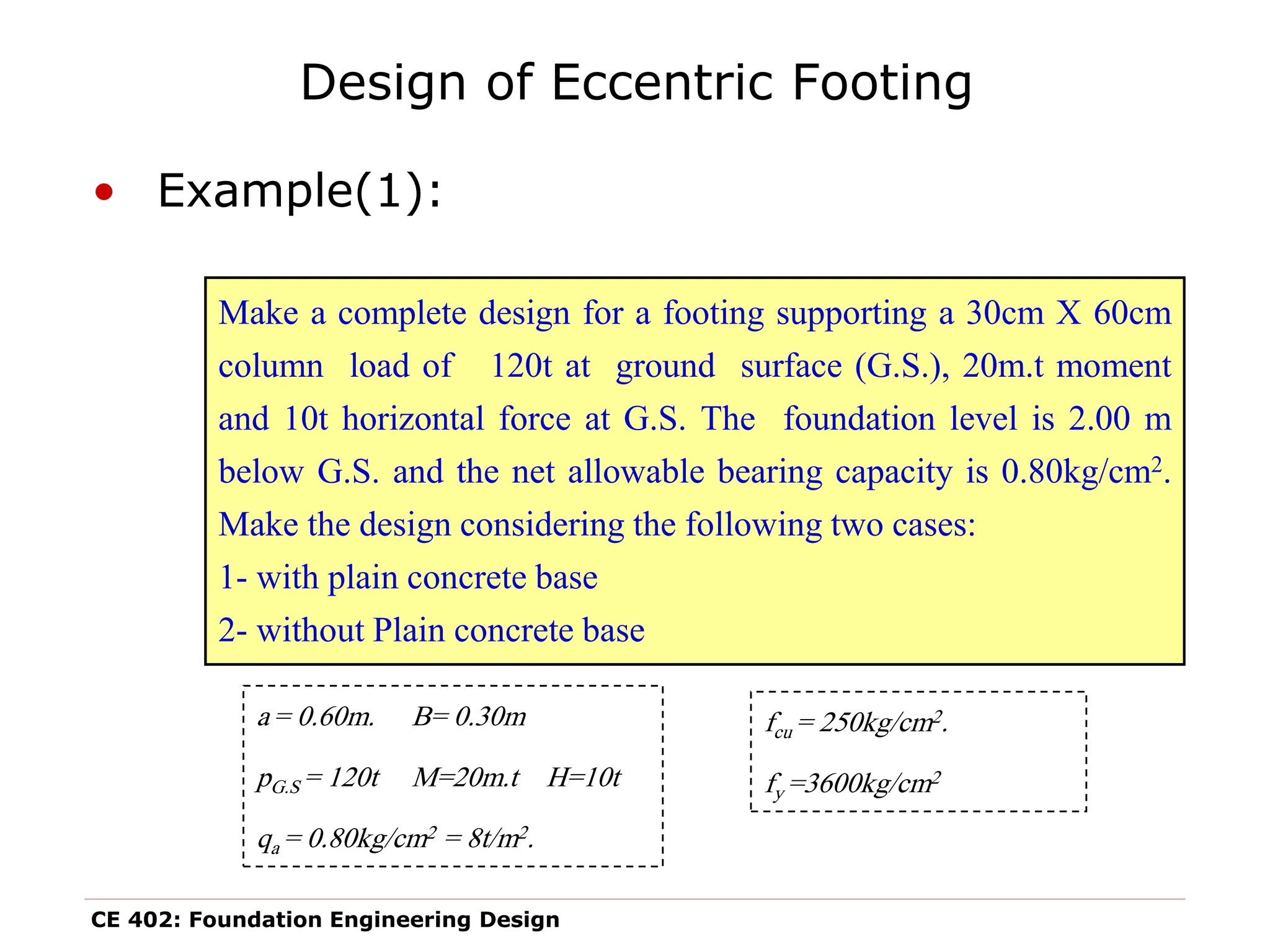 6-Eccecntric Footing.pdf shajasjakssjssjwjs | PDF