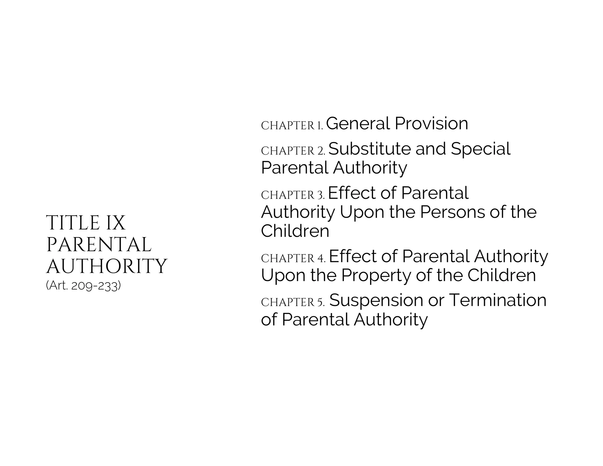 Family Code of the Philippines: Executive Order 209 Title IX Parental ...