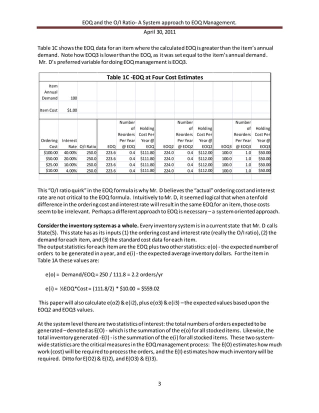 6 eoq and the oi ratio x | PDF