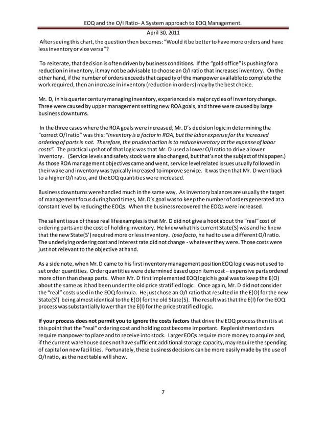 6 eoq and the oi ratio x | PDF