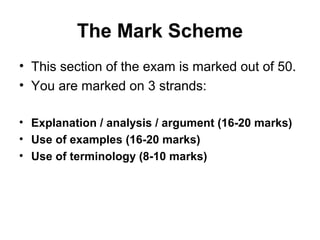 Essay and mark scheme | PPT